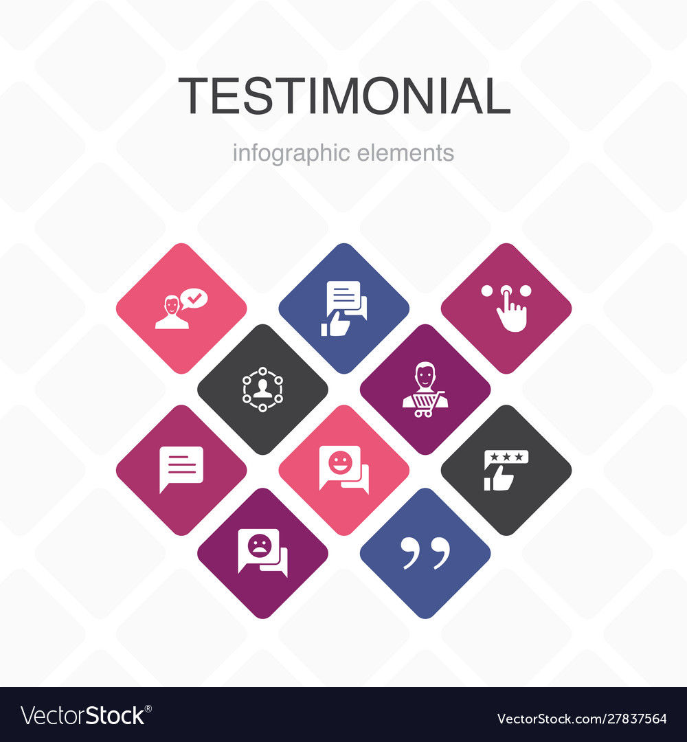 Testimonial infographic 10 option color design Vector Image Testimonial infographic 10 option color design Vector Image