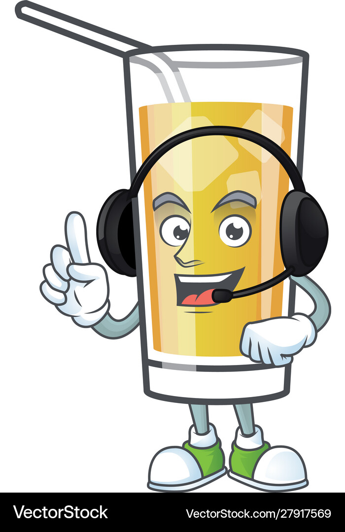 Apple cider cartoon with mascot character Vector Image