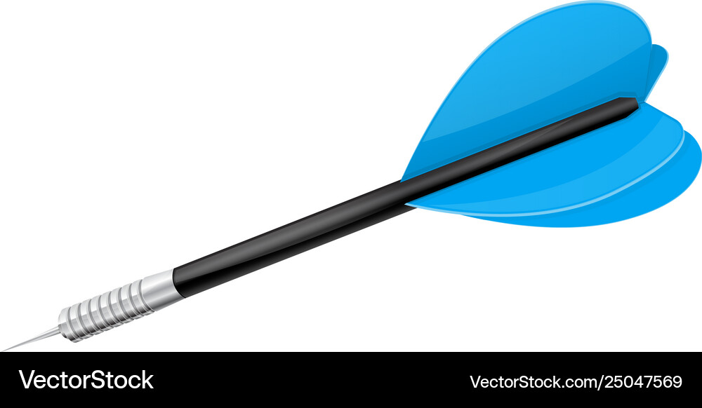 Blue dart with steel tip Royalty Free Vector Image