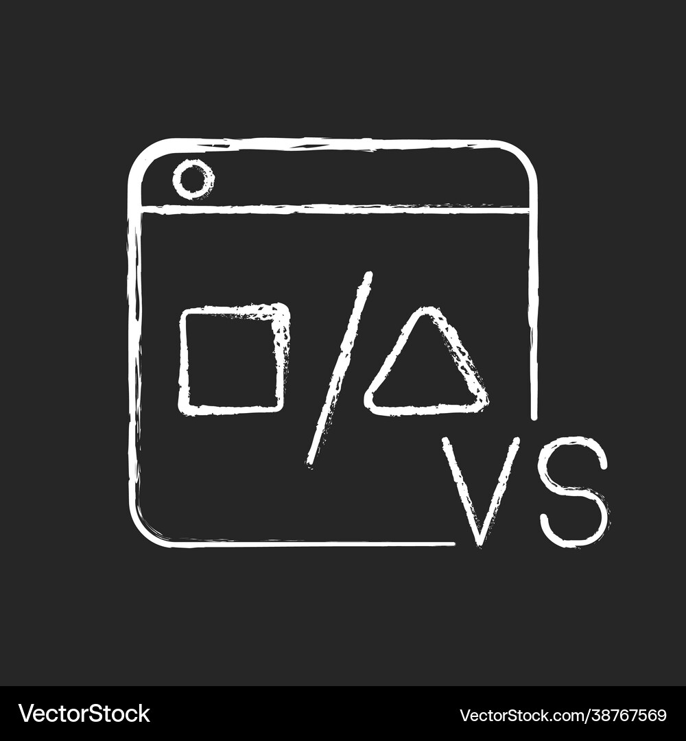 Comparison platforms chalk white icon on dark Vector Image