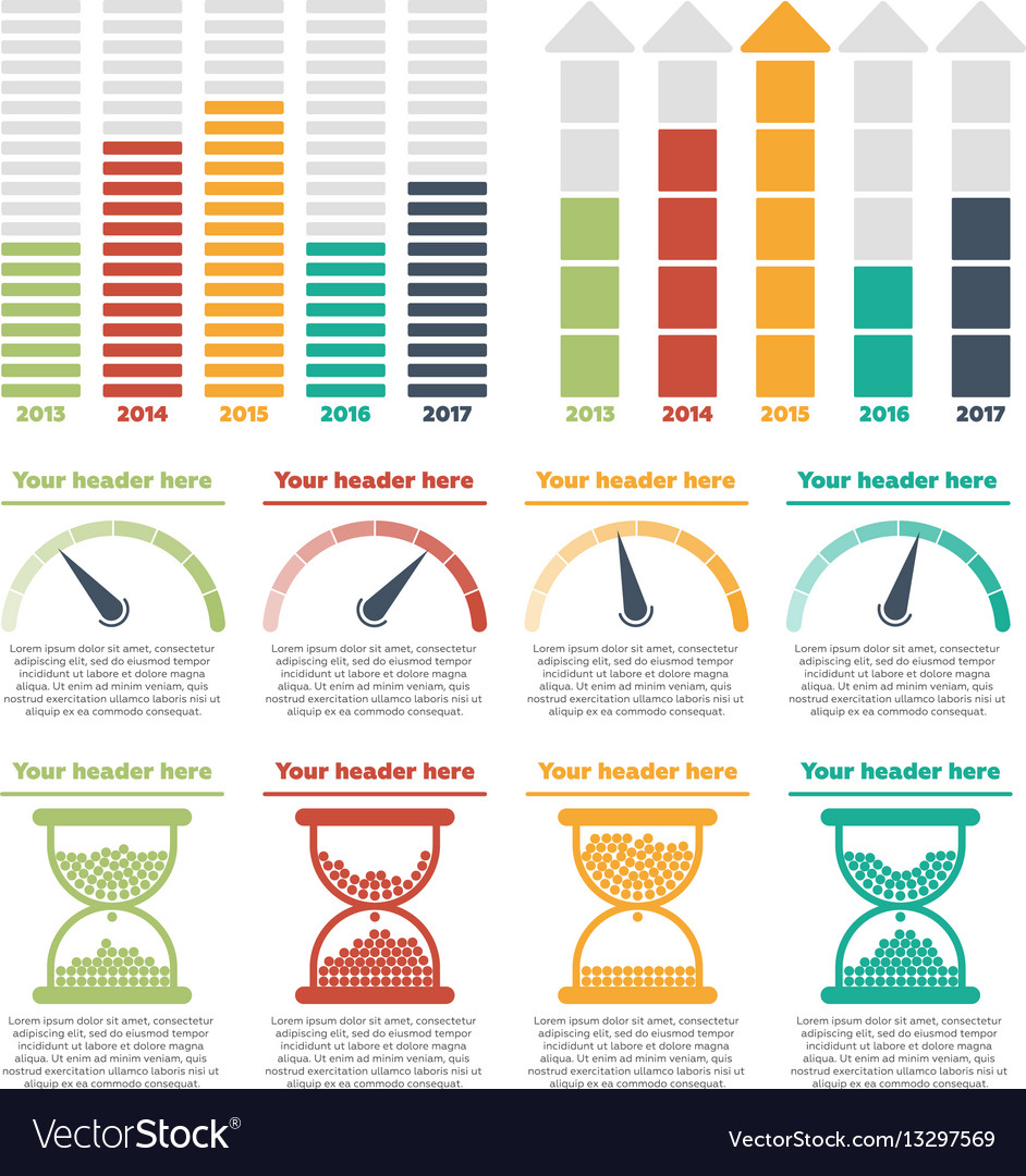 Infographics elements progress bars Royalty Free Vector Infographics elements progress bars Royalty Free Vector
