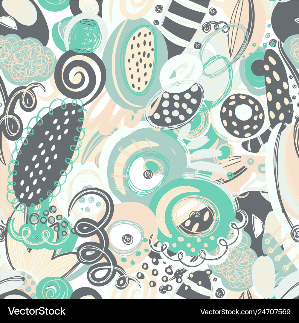 Seamless pattern with hand drawn abstract Vector Image