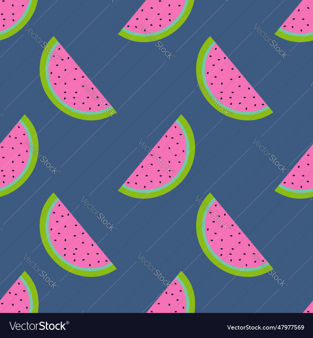 Slice watermelon seamless pattern Royalty Free Vector Image