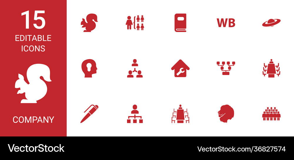 15 company icons Royalty Free Vector Image - VectorStock