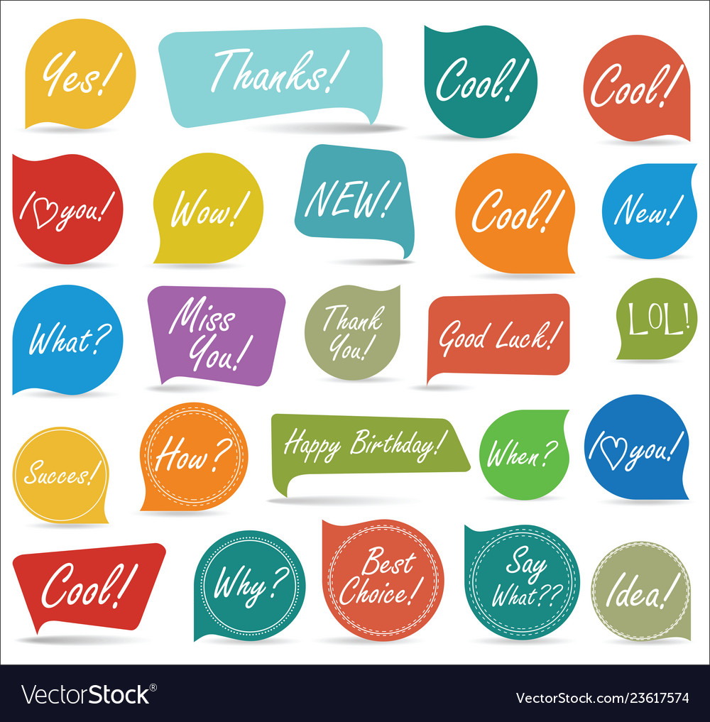 Colorful speech bubbles collection Royalty Free Vector Image Colorful speech bubbles collection Royalty Free Vector Image