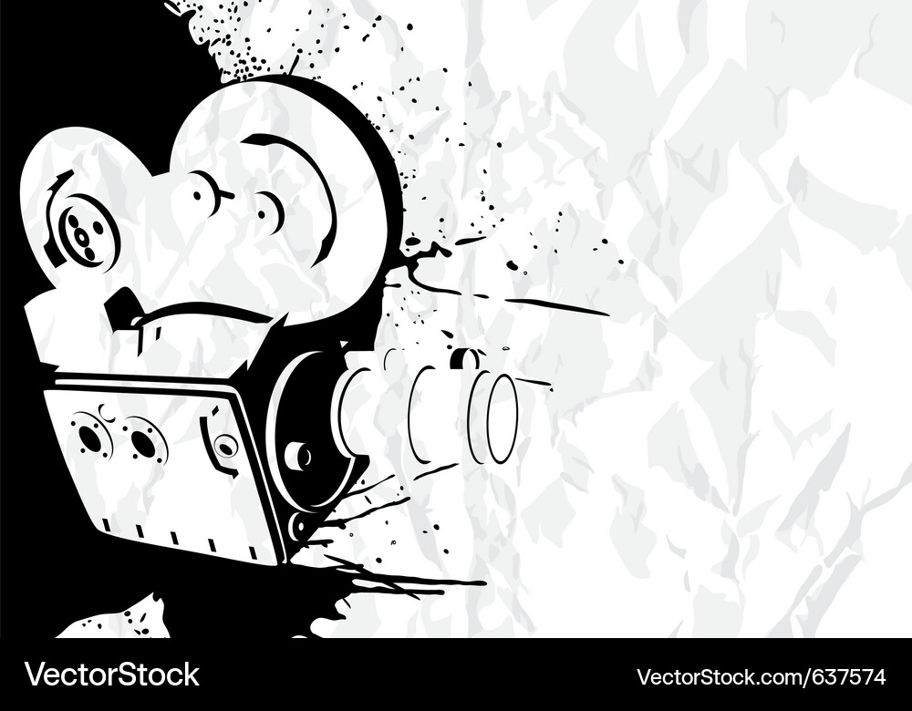 Old movie camera Royalty Free Vector Image - VectorStock