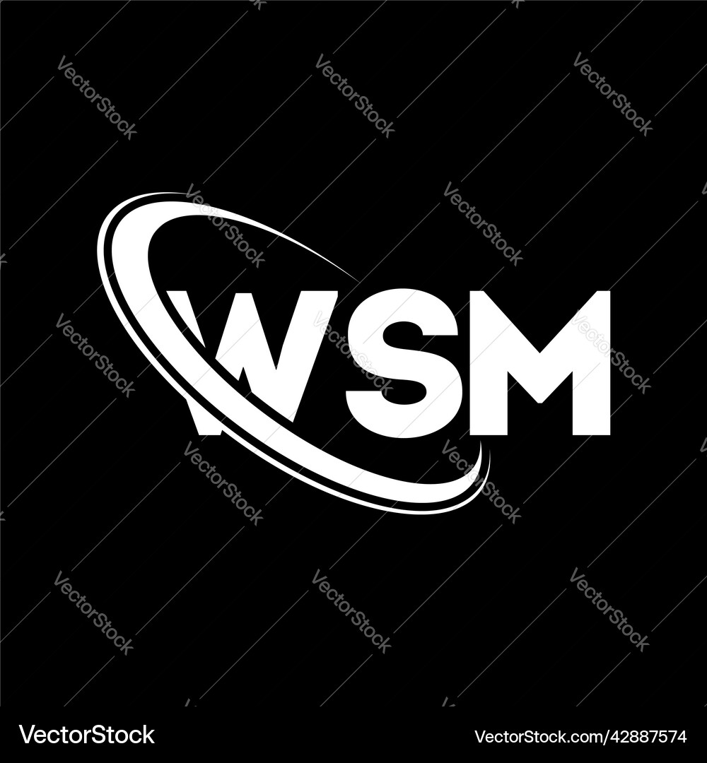Wsm logo letter design Royalty Free Vector Image