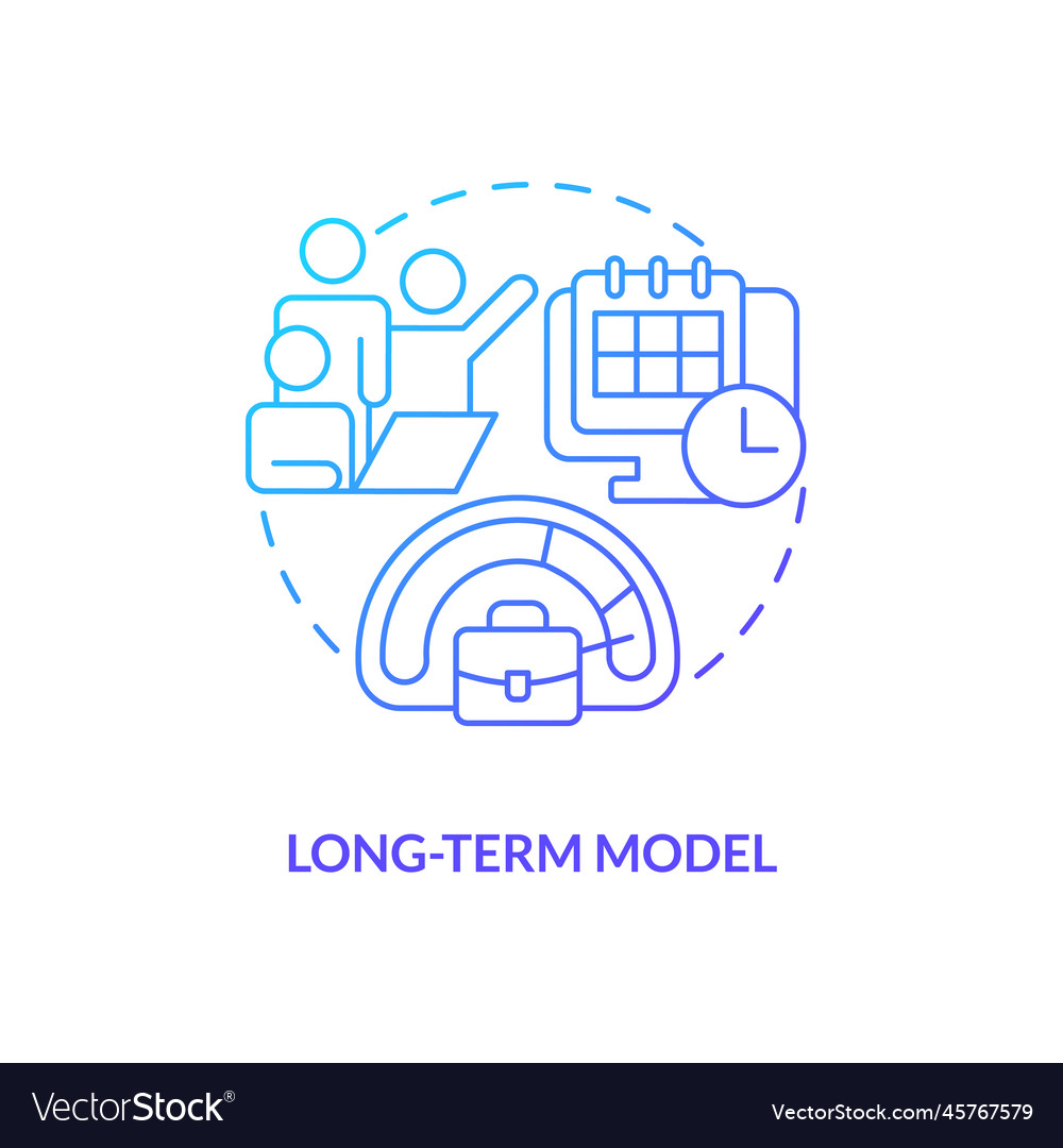 Long-term model blue gradient concept icon Vector Image