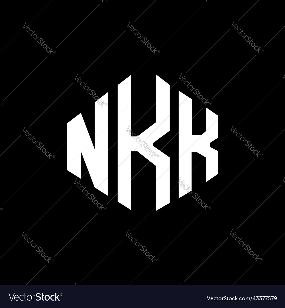 Nkk letter logo design with polygon shape Vector Image