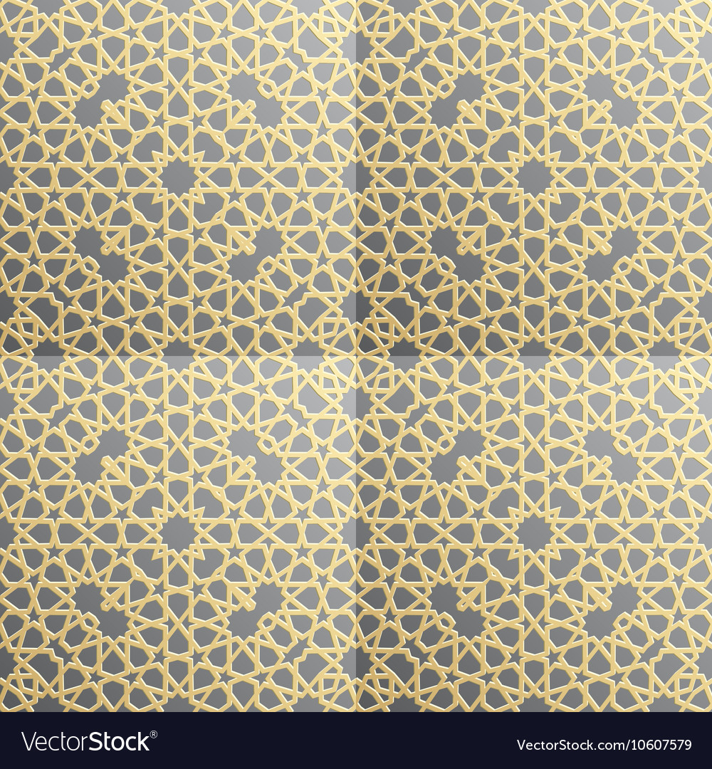 Seamless islamic pattern 3d traditional arabic Vector Image