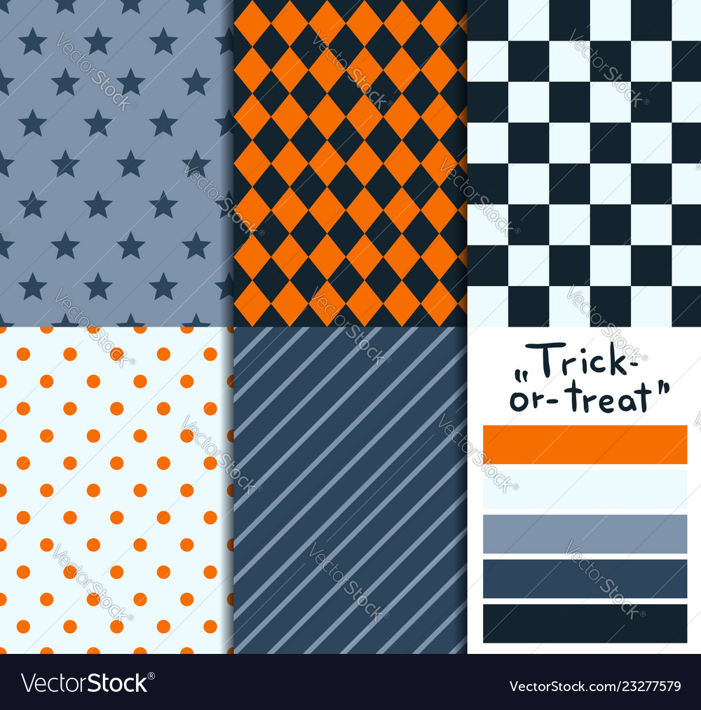Set of 5 simple seamless geometric patterns Vector Image