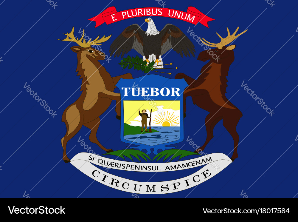 Flag of michigan Royalty Free Vector Image - VectorStock