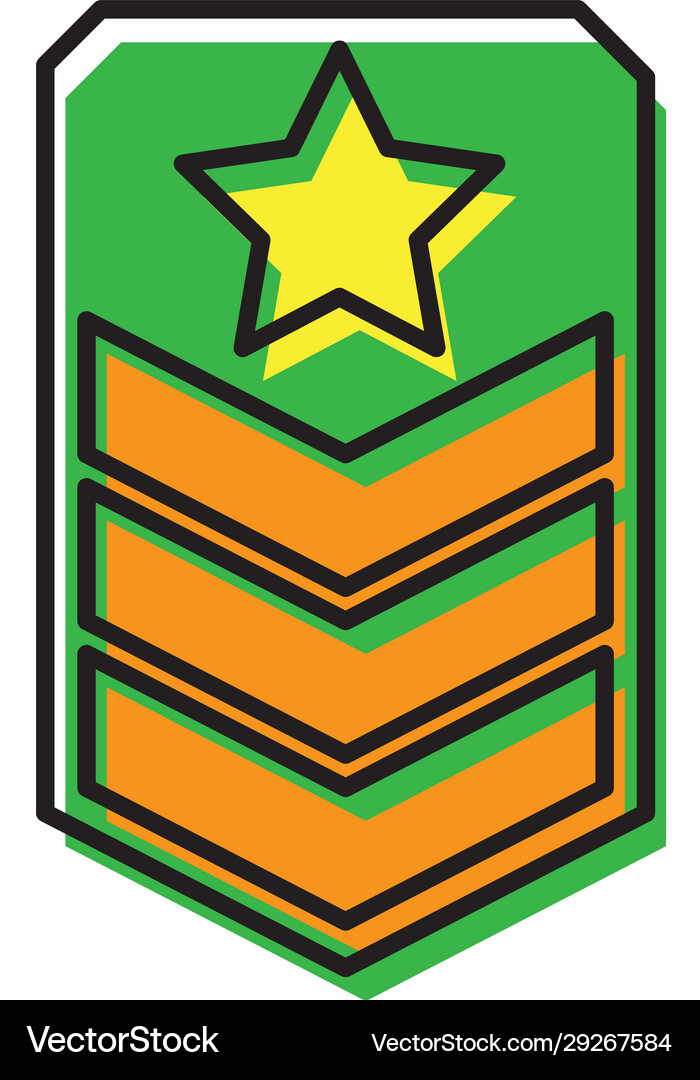 Rank shoulder straps icon symbol isolated Vector Image