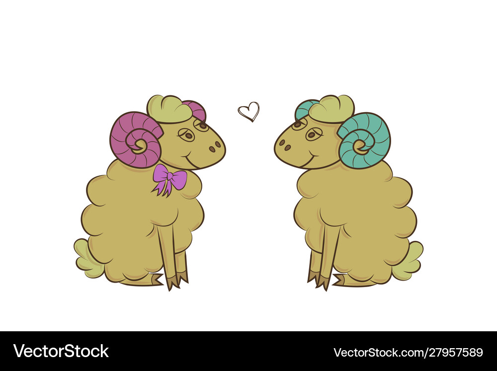 Boy and girl sheep Royalty Free Vector Image - VectorStock