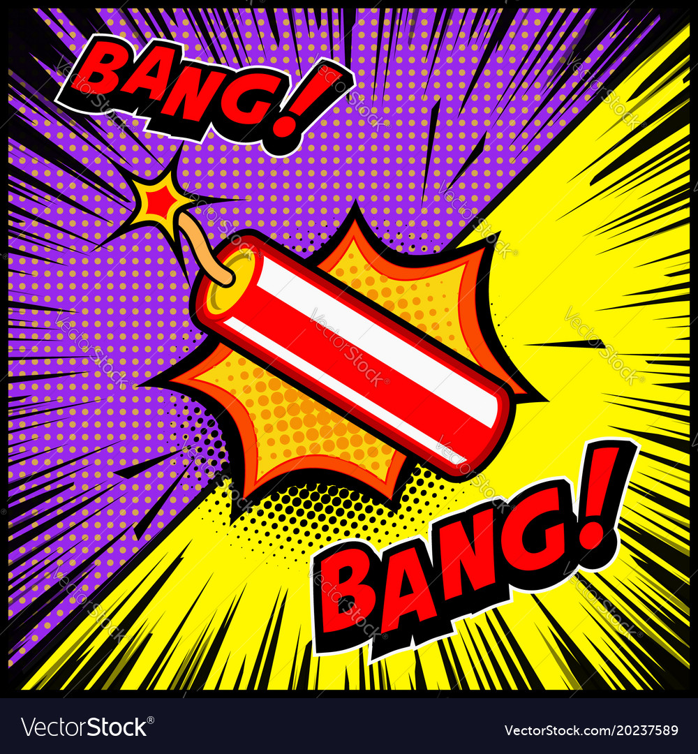 Comic style dynamite explosion design element Vector Image