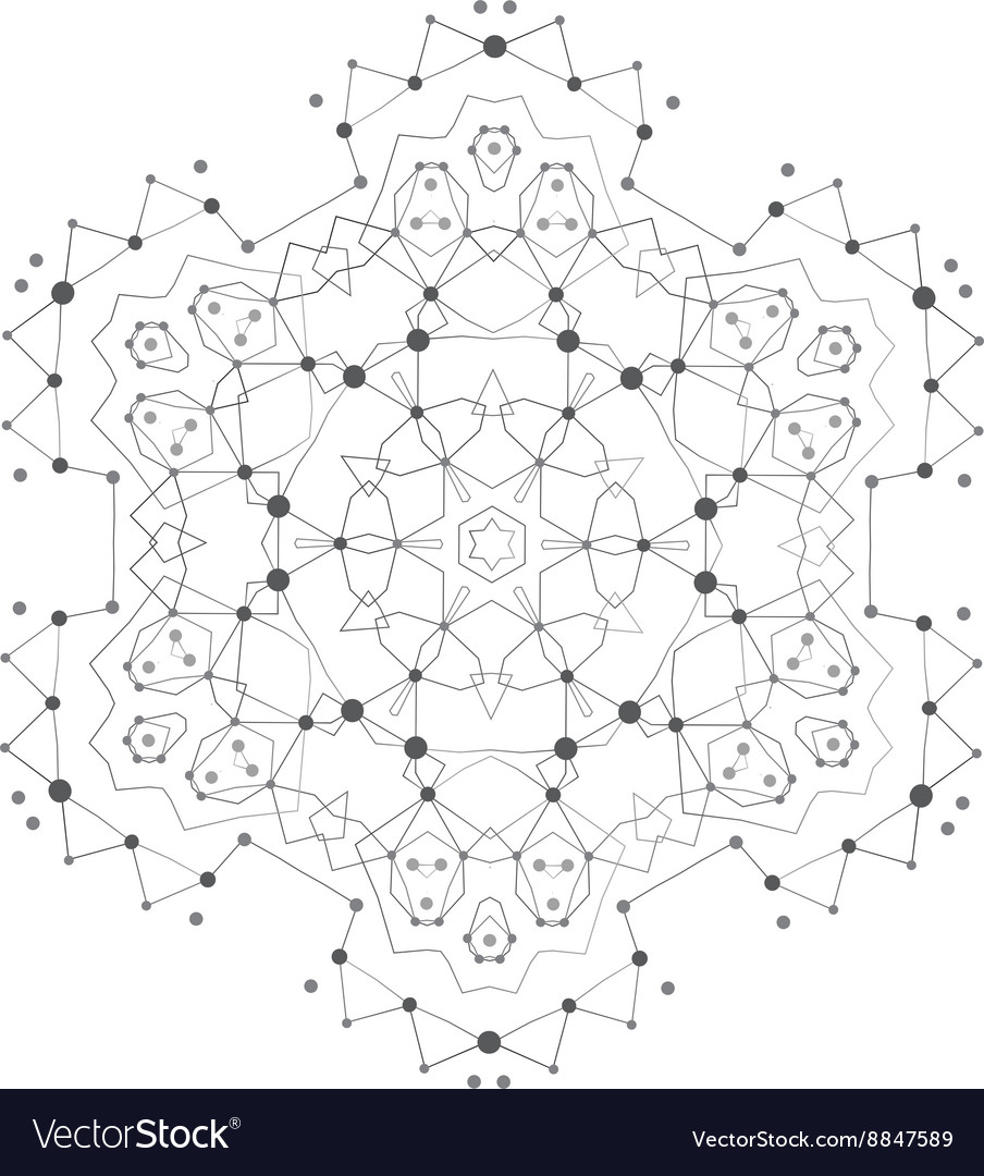 Shape Molecular Structure With Lines And Dots Vector Image