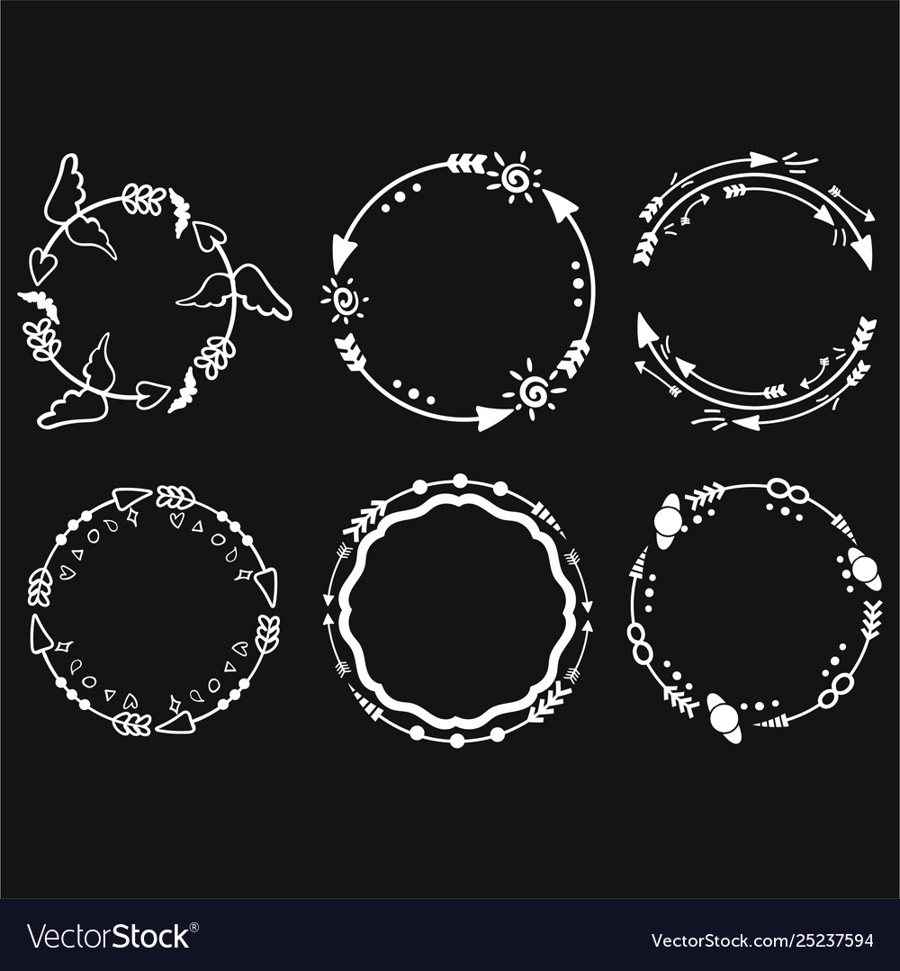 Circle Arrow Monogram Frame Royalty Free Vector Image