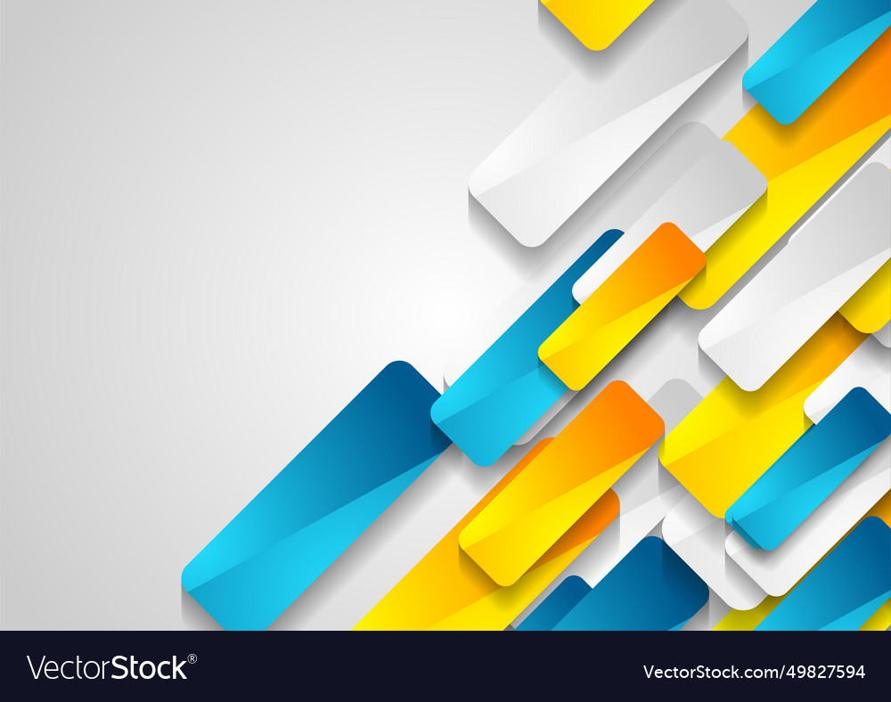 Colorful Geometric Elements Tech Abstract Minimal Vector Image