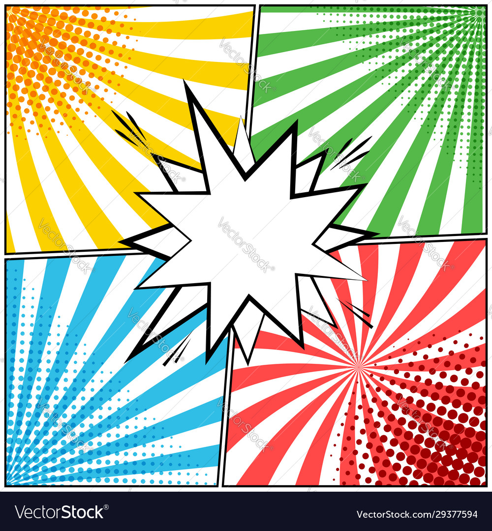 Comic bright composition Royalty Free Vector Image
