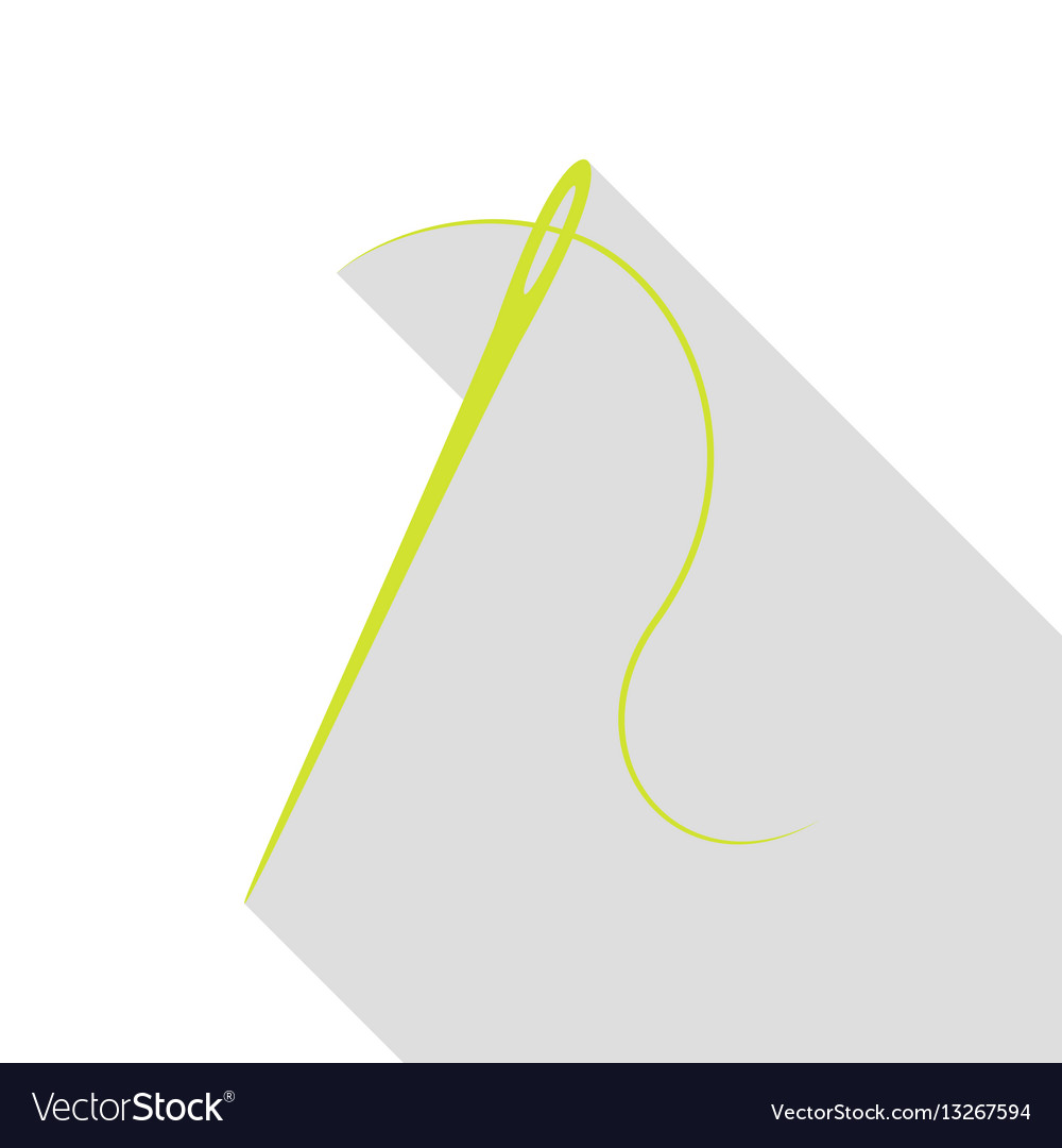 Needle with thread sewing Royalty Free Vector Image