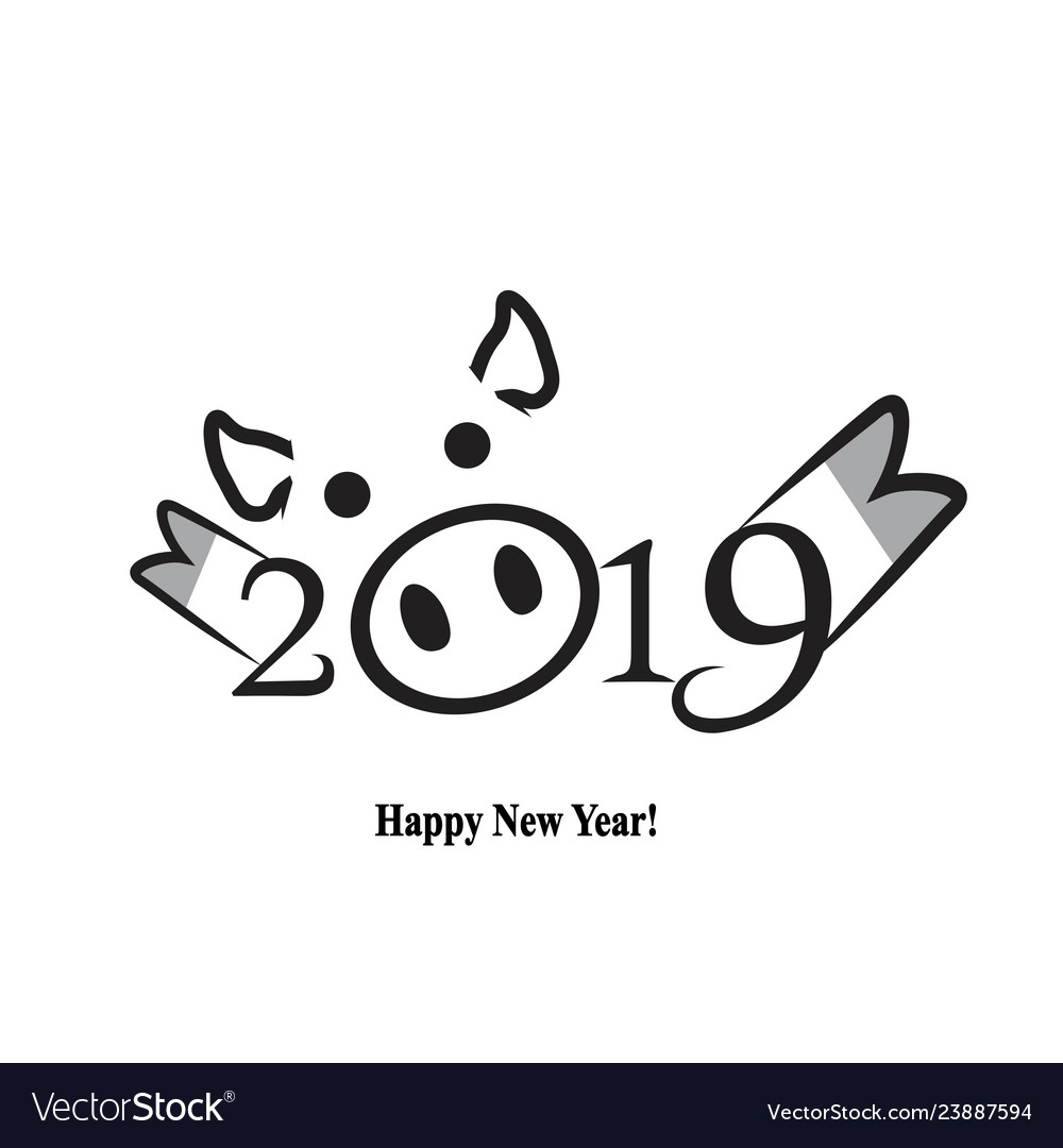 Year of the earth pig 2019 on chinese calendar Vector Image