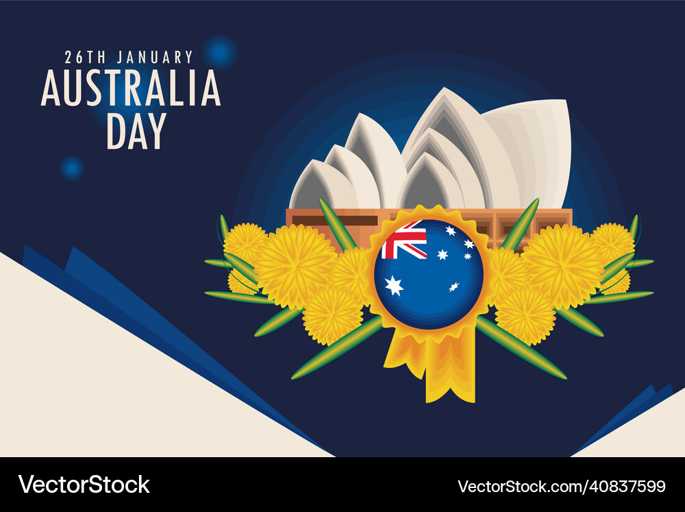 26th january australia day Royalty Free Vector Image