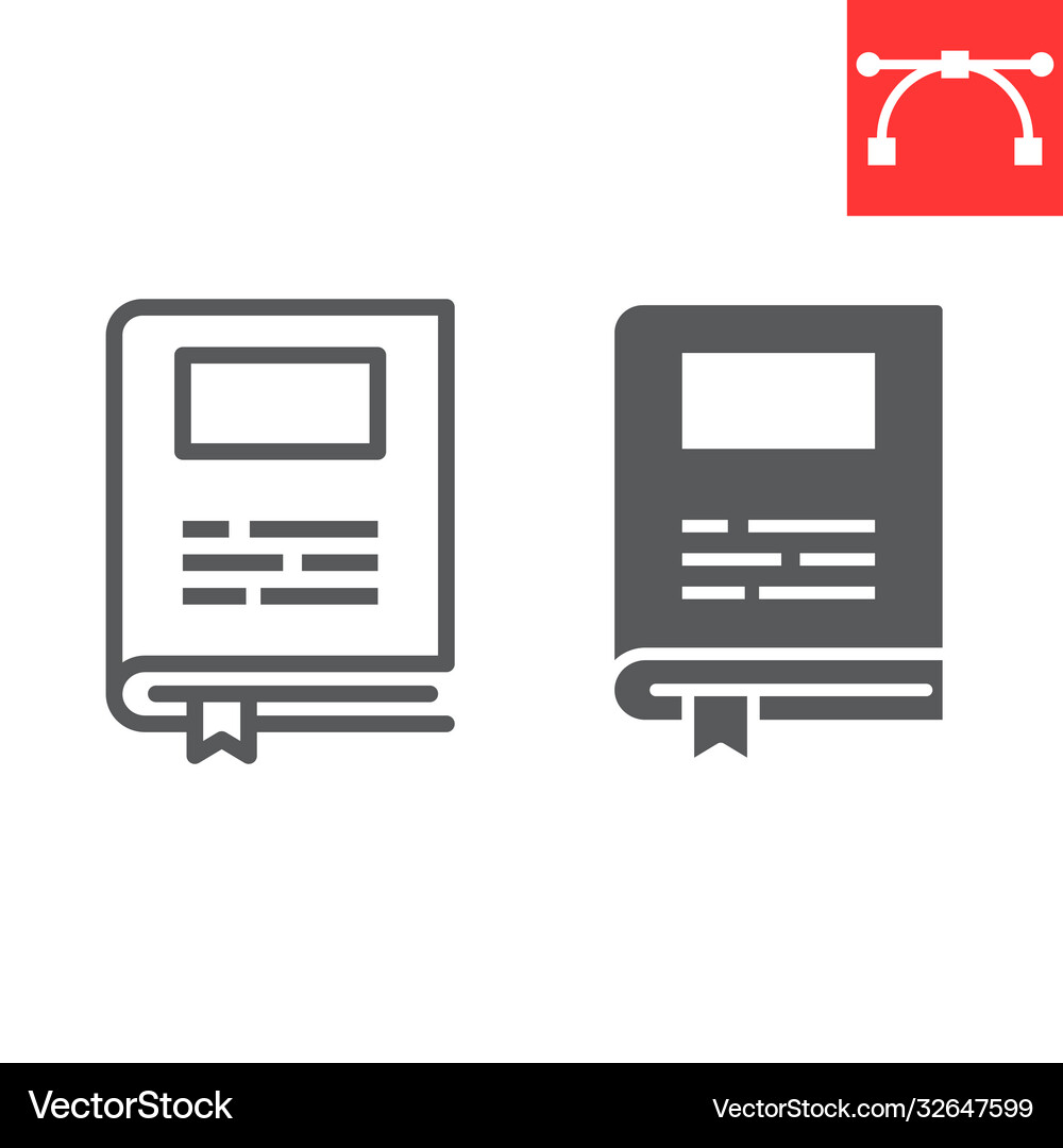 Book line and glyph icon school education Vector Image