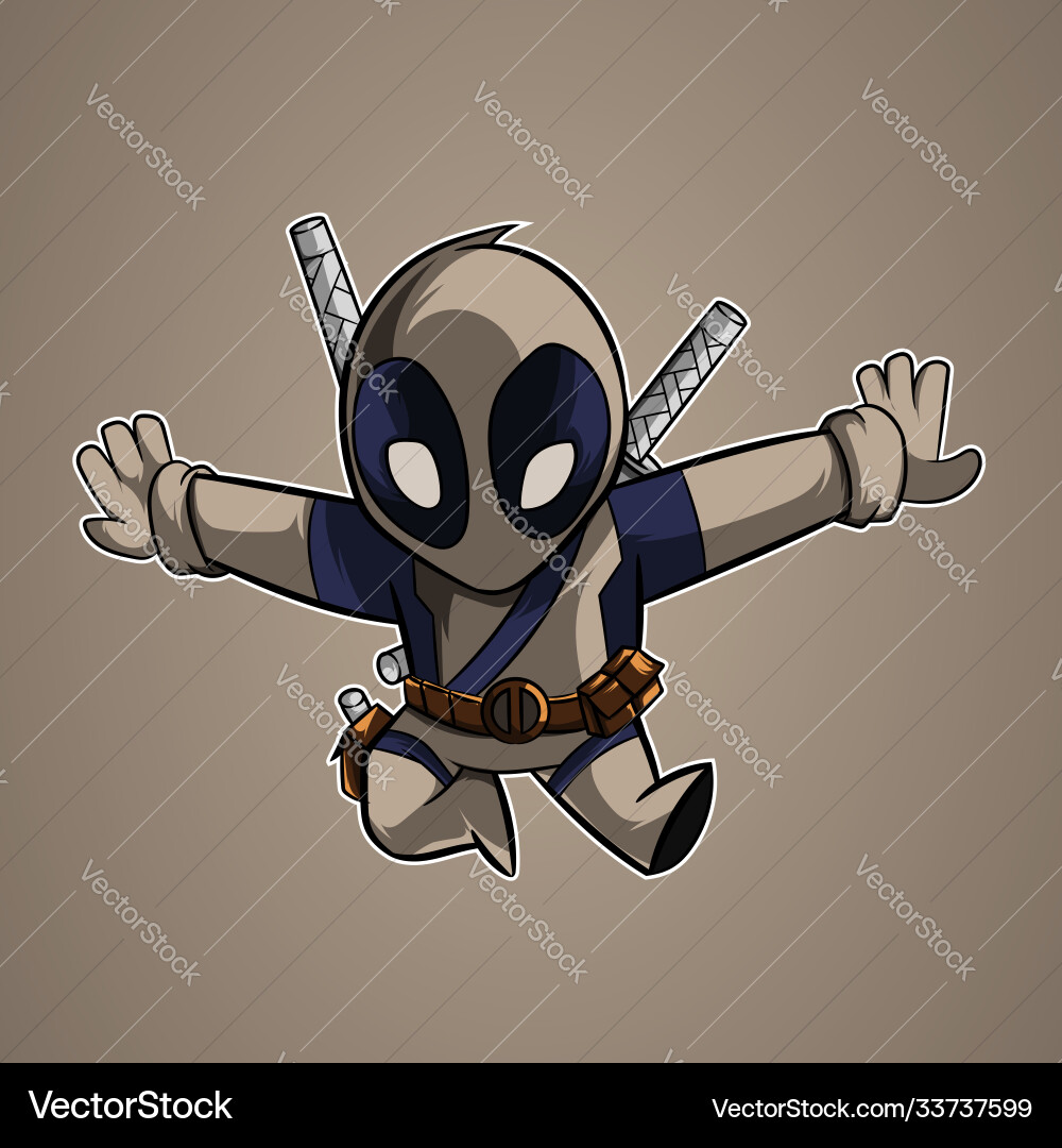 Cute white ninja image Royalty Free Vector Image