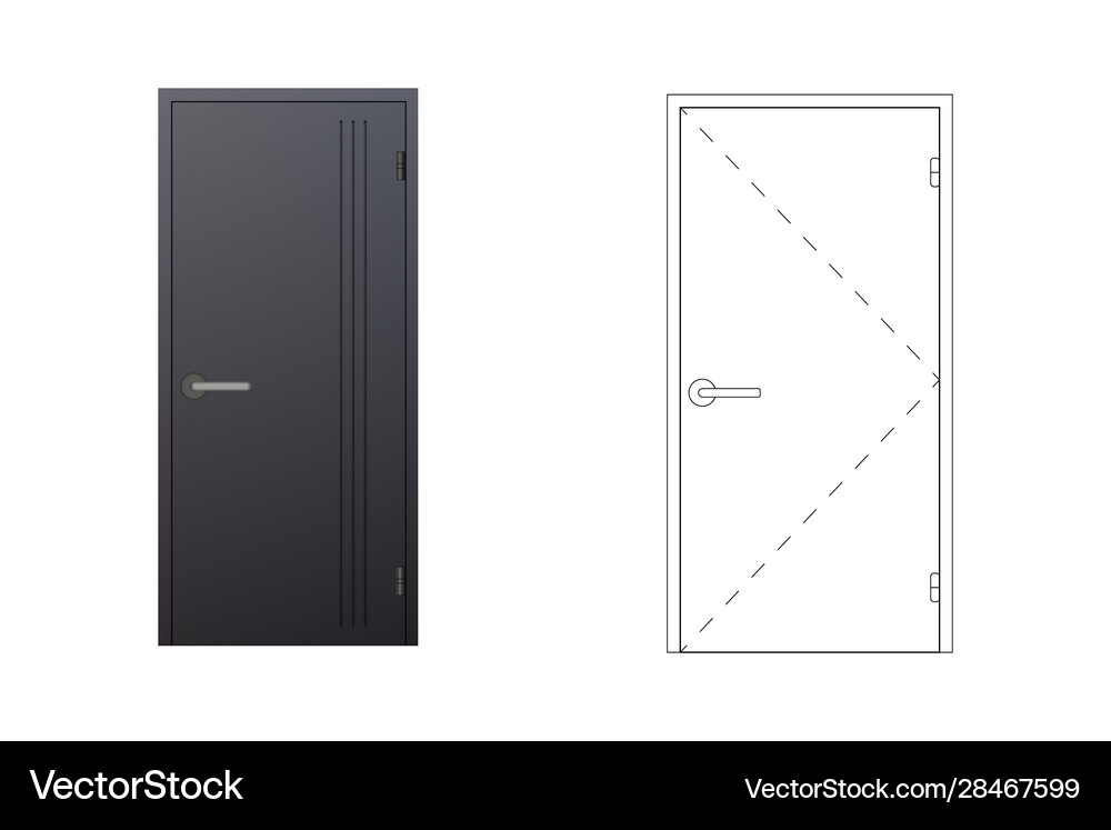 Metal front door Royalty Free Vector Image - VectorStock