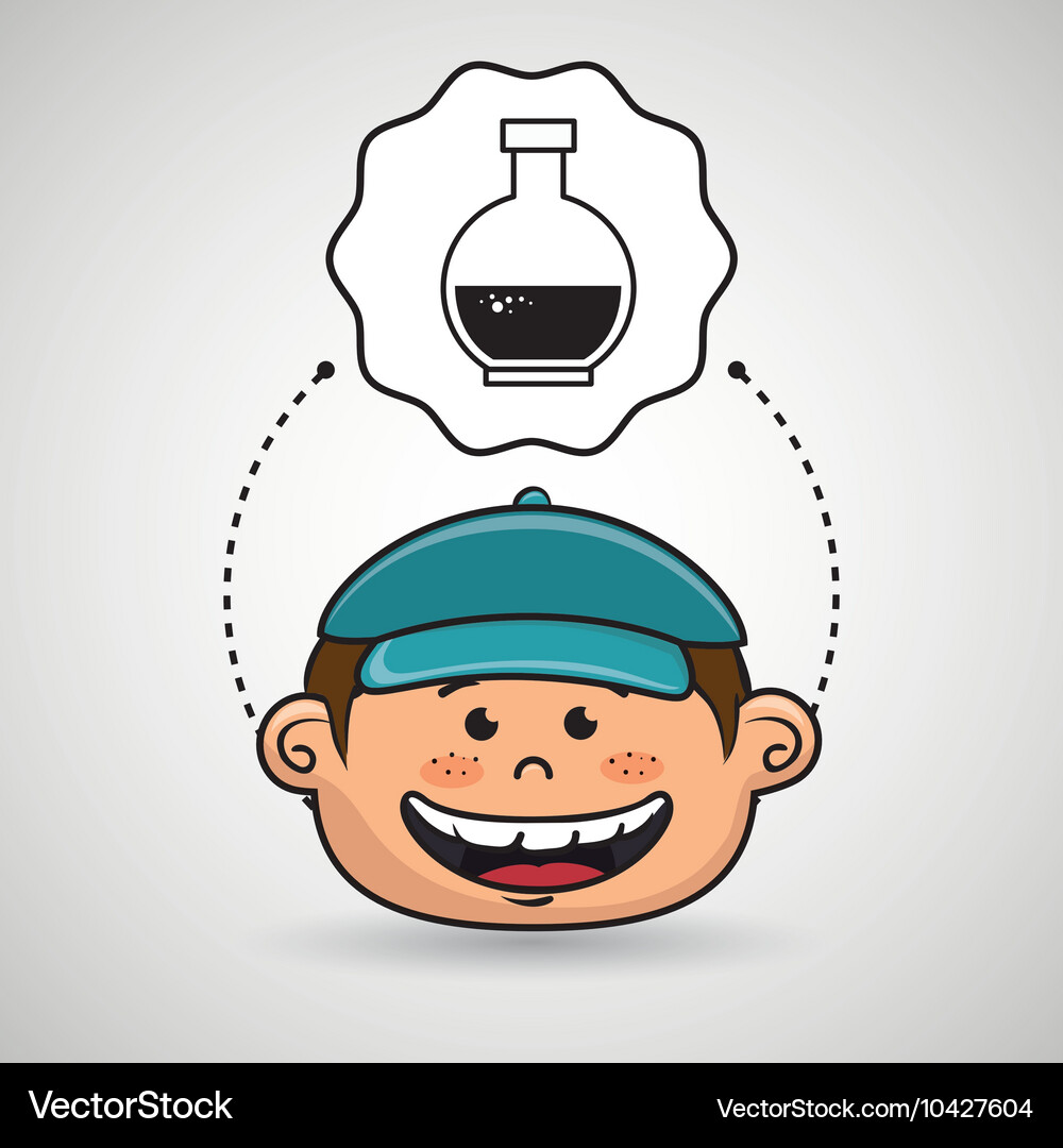 Boy cartoon cap icon Royalty Free Vector Image