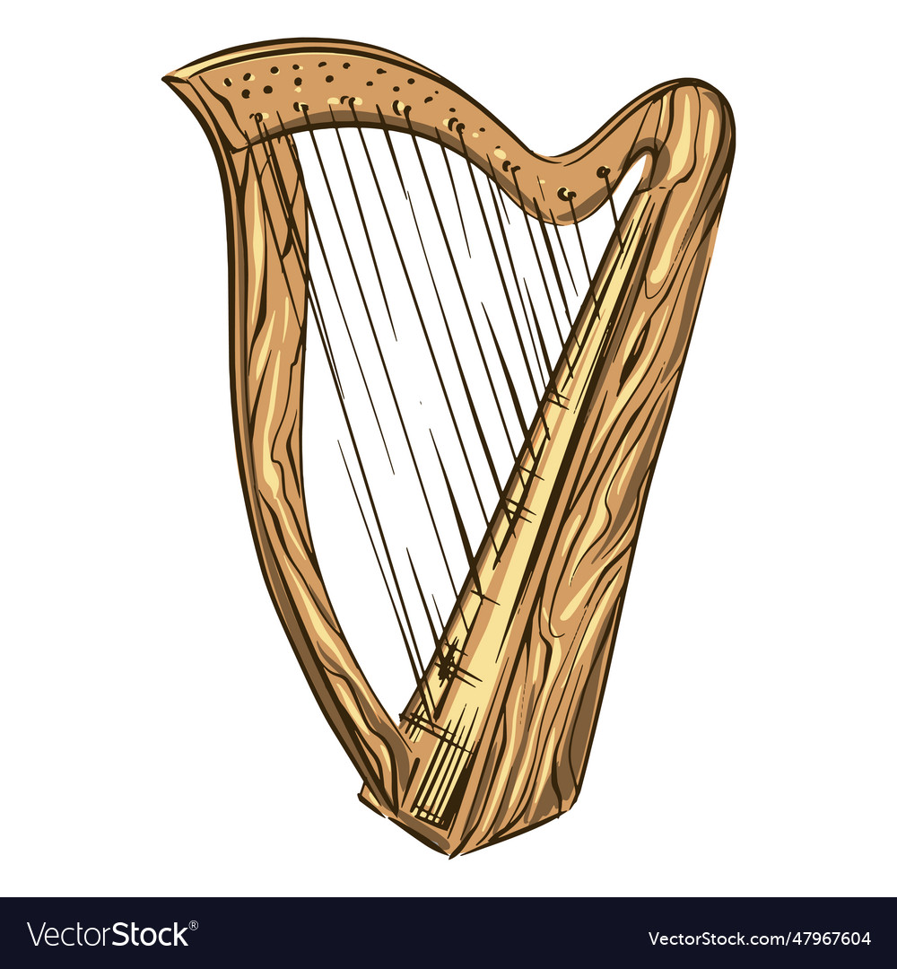Celtic harp Royalty Free Vector Image - VectorStock