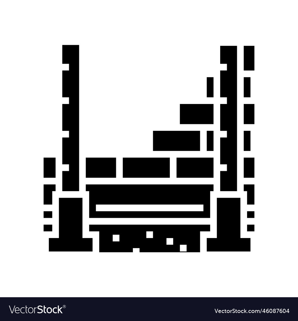 Columns building structure glyph icon Royalty Free Vector