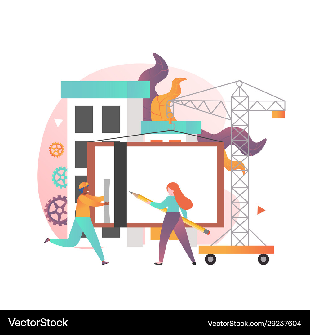 Construction engineer services concept Royalty Free Vector