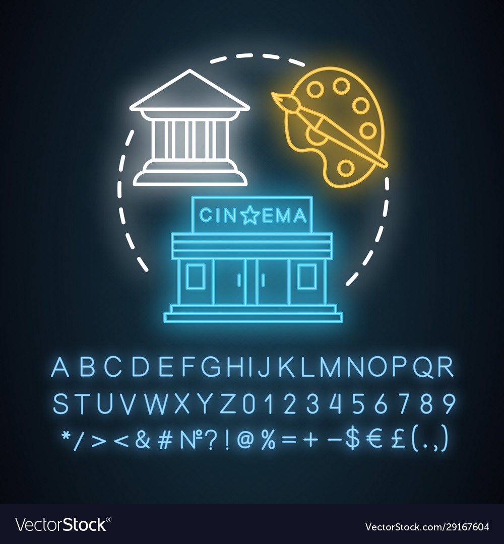 Cultural activities neon light concept icon Vector Image Cultural activities neon light concept icon Vector Image