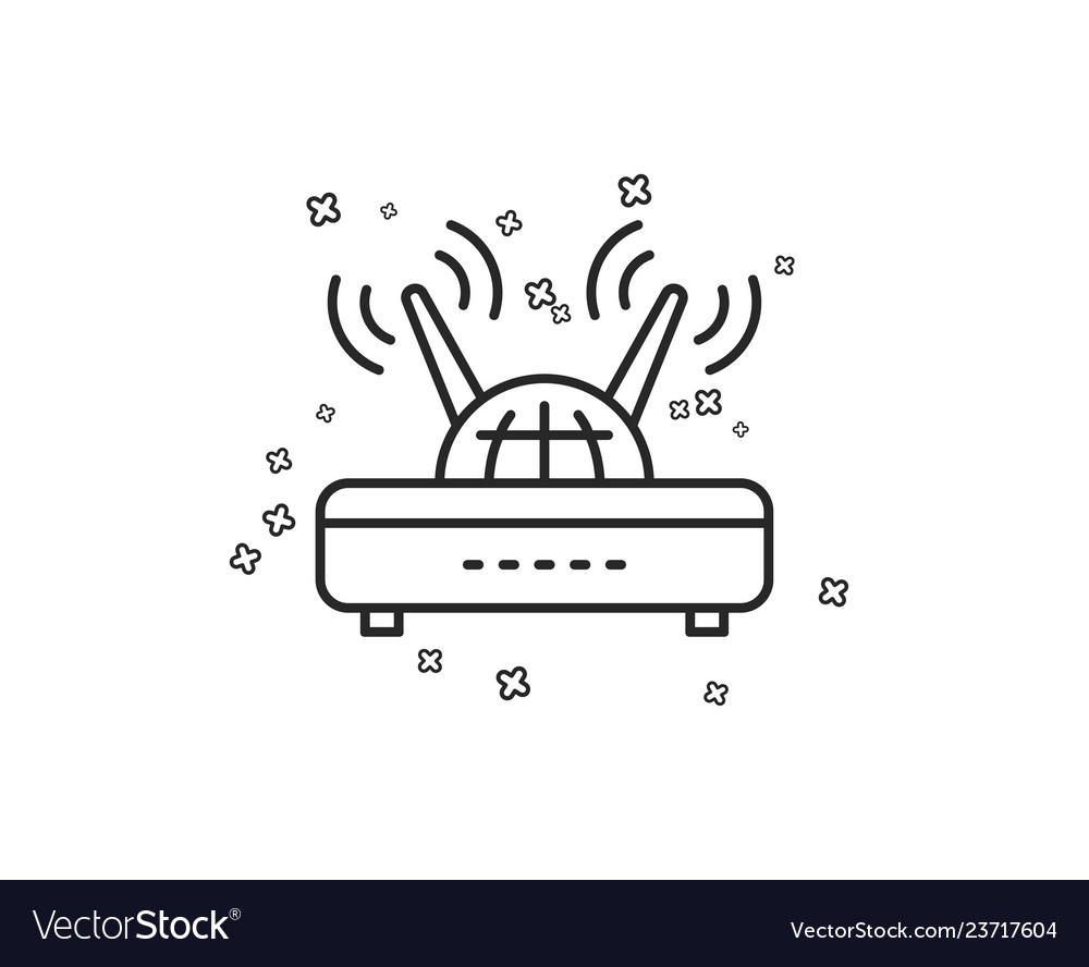 Wifi router line icon computer component sign Vector Image Wifi router line icon computer component sign Vector Image