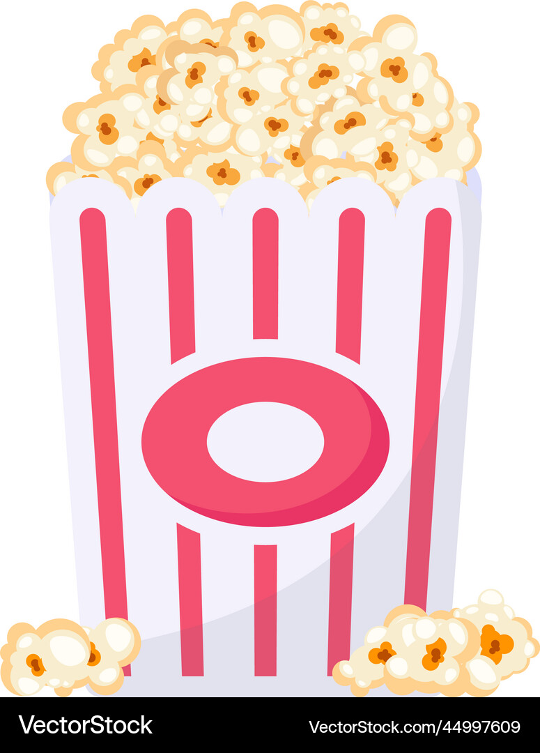 A flat design of popcorn Royalty Free Vector Image