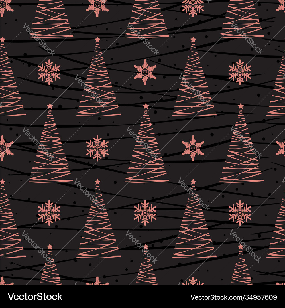 Christmas tree seamless pattern background Vector Image