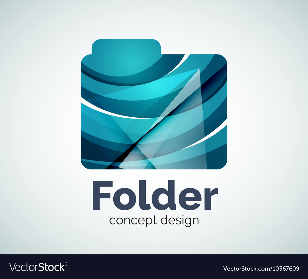 Computer folder logo template Royalty Free Vector Image