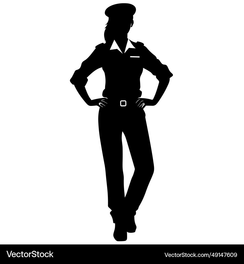 Female pilot black icon on white background Vector Image