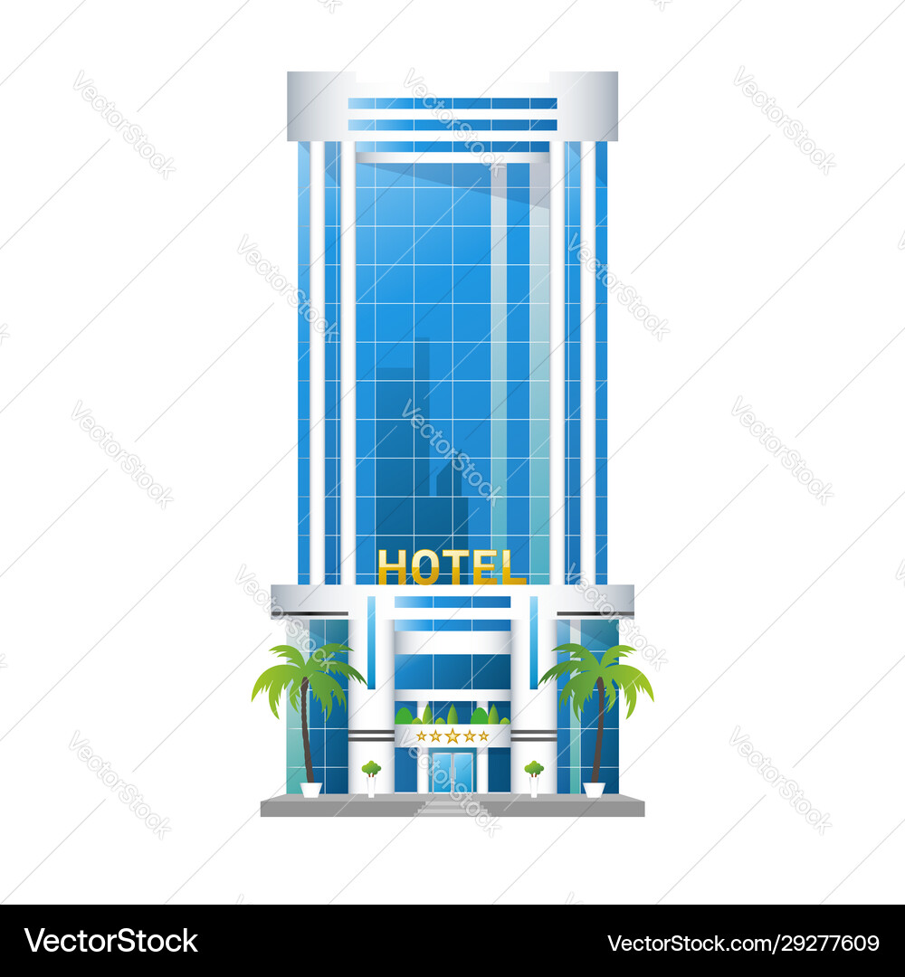 Modern hotel building skyscrapers towers Vector Image