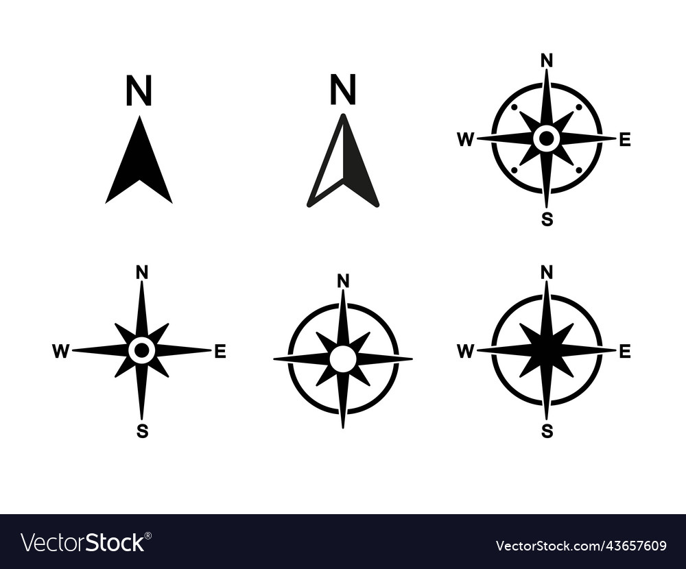 North Symbol Compass Royalty Free Vector Image