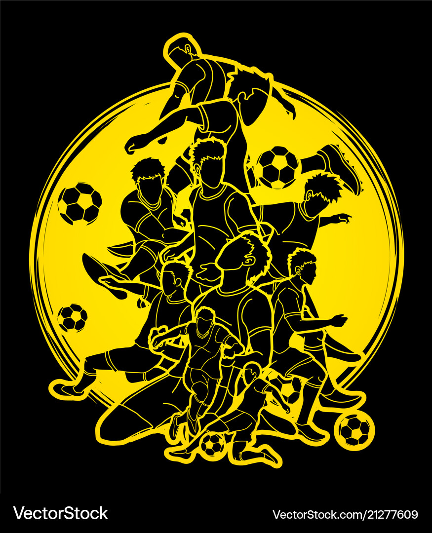 Soccer player team composition Royalty Free Vector Image