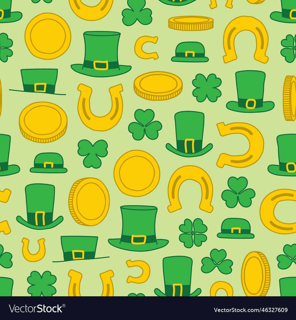 St patricks day seamless pattern Royalty Free Vector Image