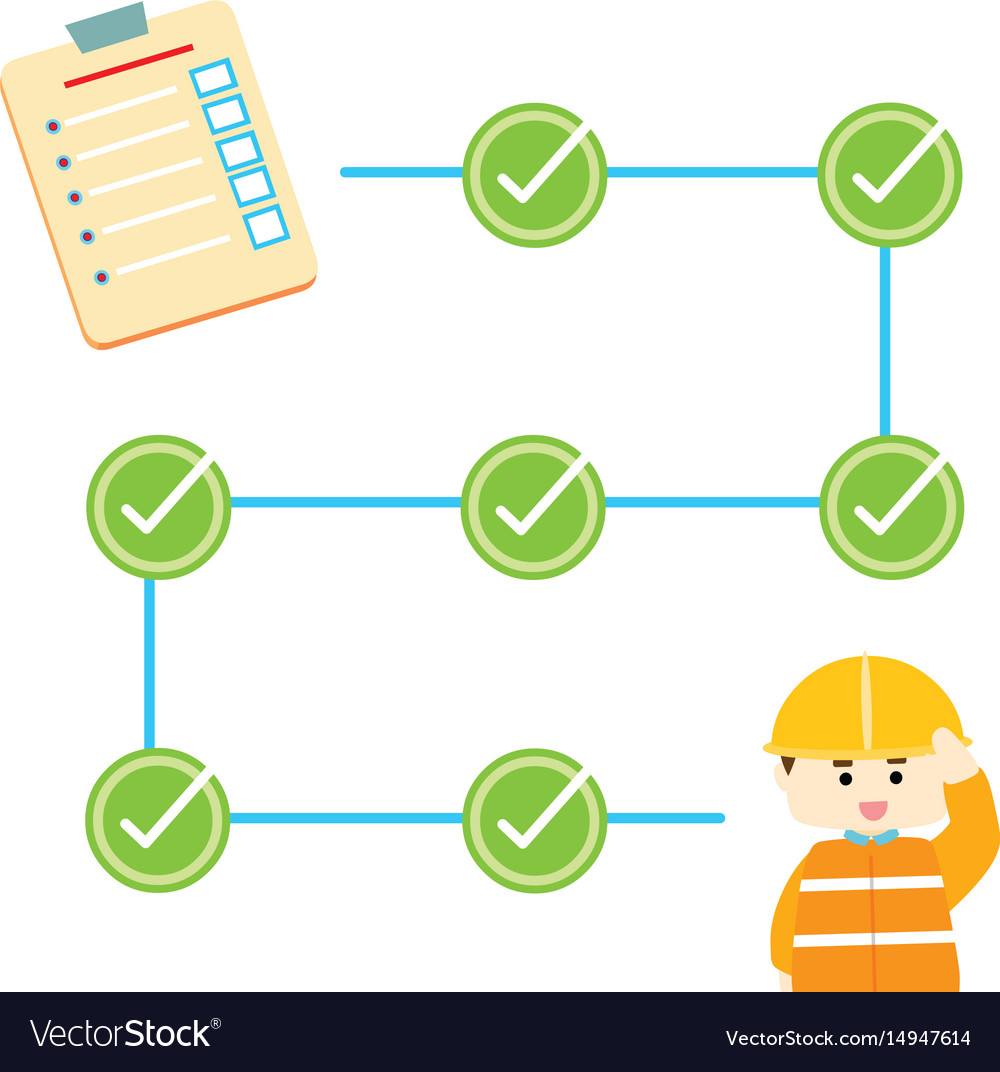 Check list safety info graphic Royalty Free Vector Image