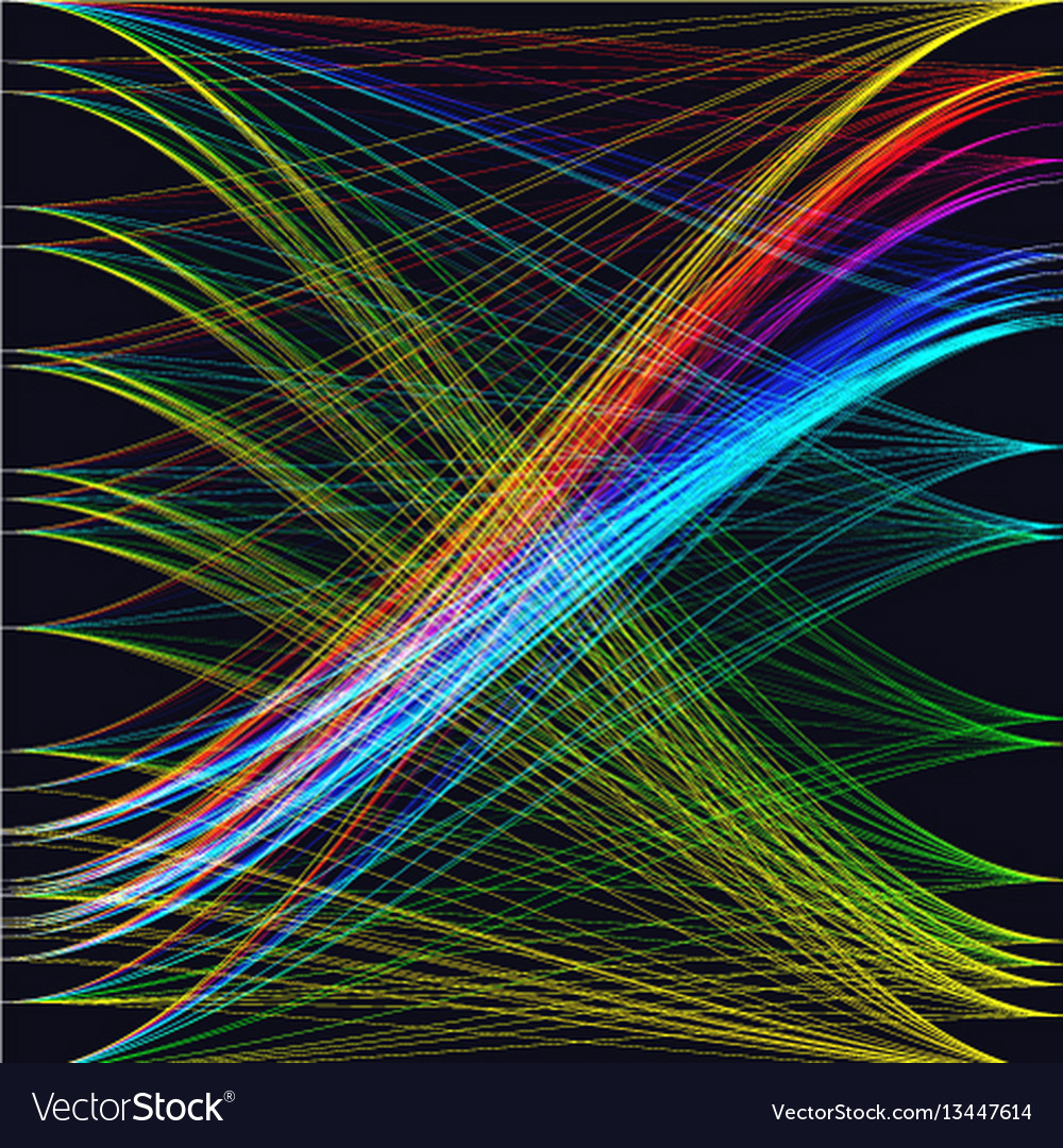 Colorful Dark Background With Abstract Waves Vector Image