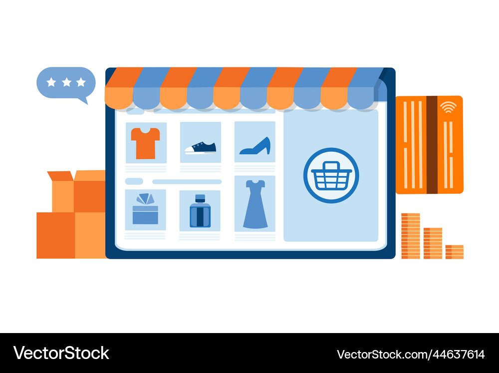 Internet shop online marketing ecommerce Vector Image