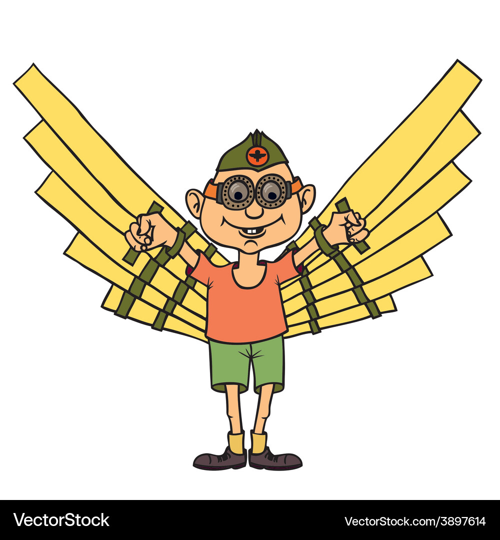 Man wants to fly Royalty Free Vector Image - VectorStock