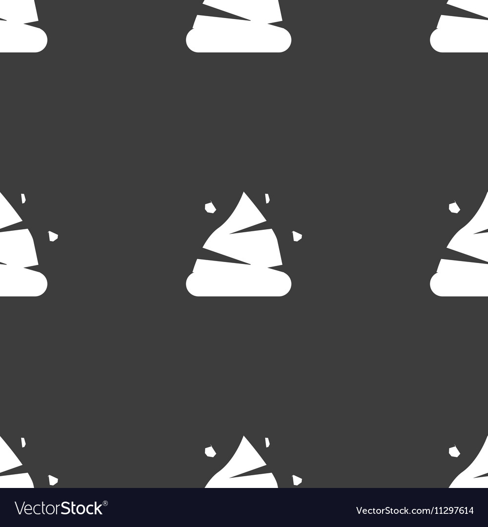 Poo icon sign seamless pattern on a gray Vector Image