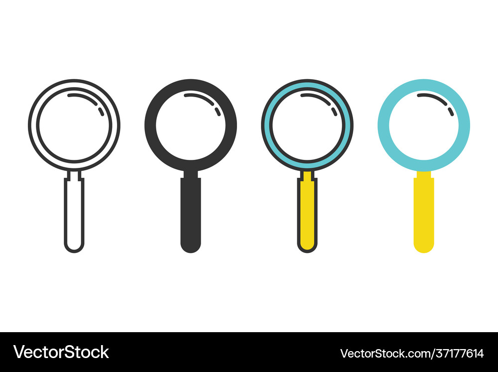Set magnifying glass icon Royalty Free Vector Image