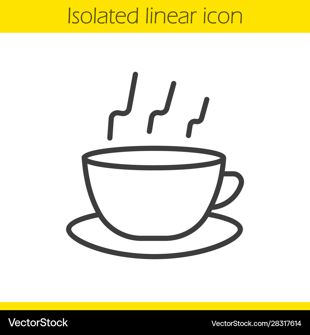 Steaming cup linear icon Royalty Free Vector Image